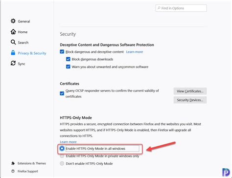 Enable HTTPS Only Mode In Firefox