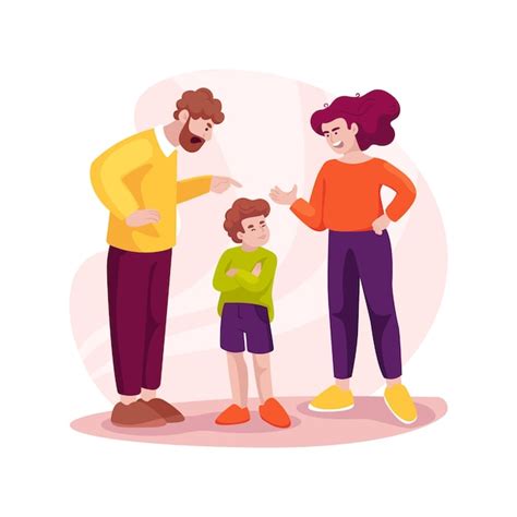 Ilustração Em Vetor De Desenho Animado Isolado De Luta Familiar Vetor