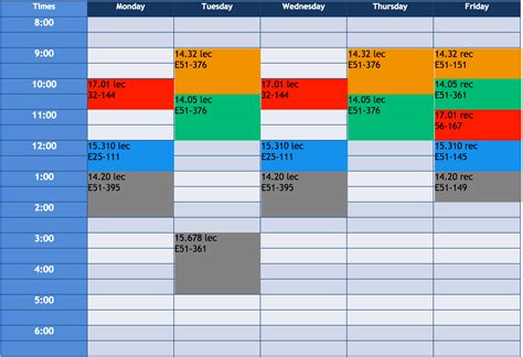 The Most Beautiful Class Schedule Mit Admissions