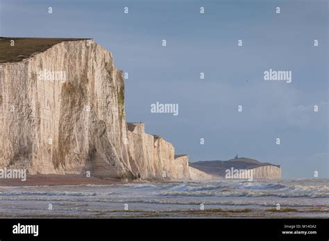 The Seven Sisters Chalk Cliffs Near Seaford East Sussex England Uk