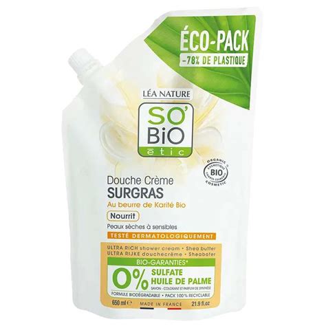 Douche crème surgras au beurre de karité Ecopack So Bio Etic ml La Belle Vie Courses