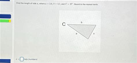 Solved Find The Length Of Side X Where A B Chegg Com