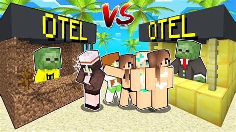 Fakİr Aİle Otelİ Vs Zengİn Aİle Otelİ 🌴 Minecraft Youtube