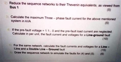 solved reduce the sequence networks to their thevenin equivalents as