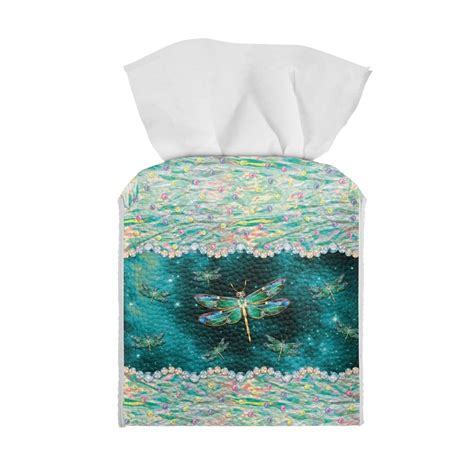 Seanative Hippie Tissue Box Holder Soft Leather Tissue Paper Box Cover