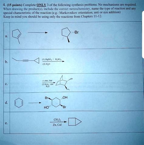 SOLVED 4 15 Points Complete ONLY 3 Of The Following Synthesis