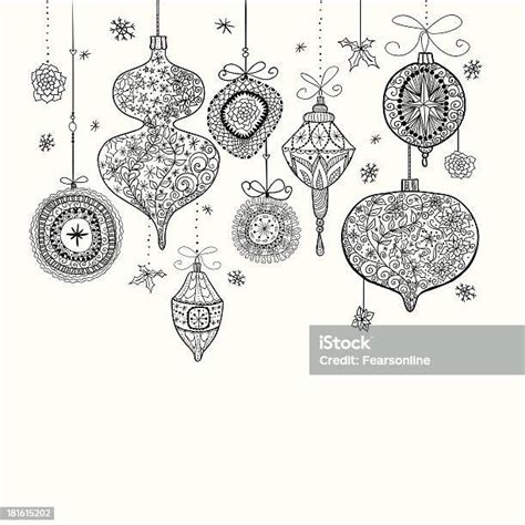 낙서 질감 크리스마스 Baubles 배경 0명에 대한 스톡 벡터 아트 및 기타 이미지 0명 겨울 계절 Istock