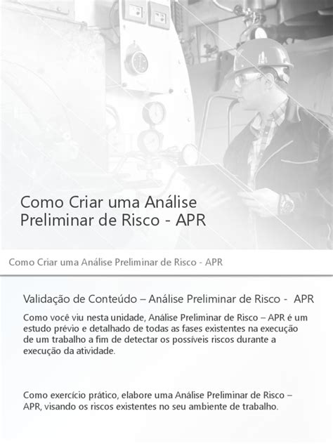 Como Criar Uma Análise Preliminar De Risco Pdf Informática