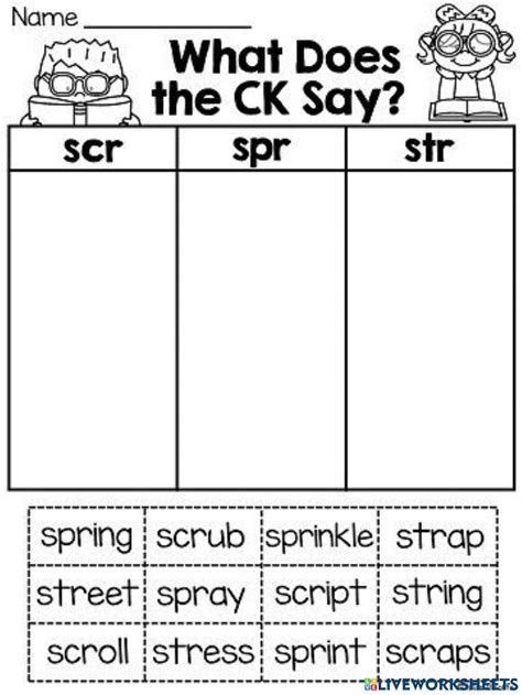Spr Str Worksheet In 2024 Blends Worksheets Letter Blends Letter