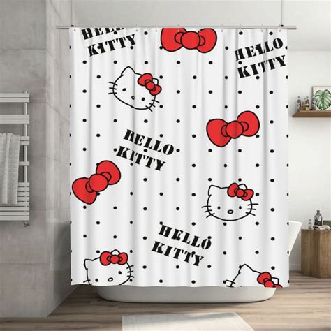 Hello Kitty Shower Curtain 72 X 72 Inch Waterproof Fabric Shower