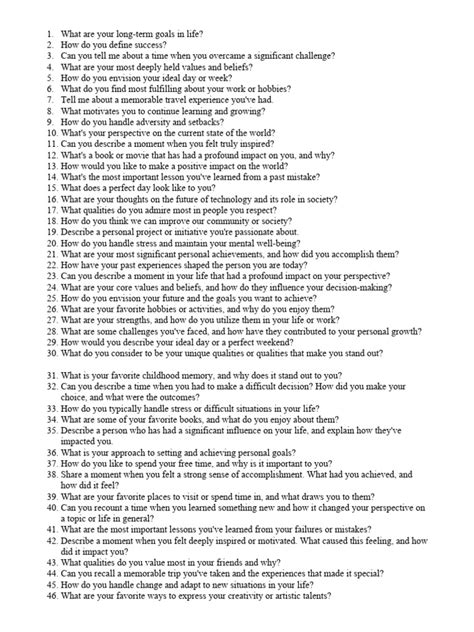 Open Ended Questions Pdf