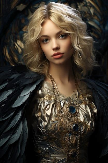 Premium Ai Image Beautiful Woman With Blond Hair And Blue Eyes Ai