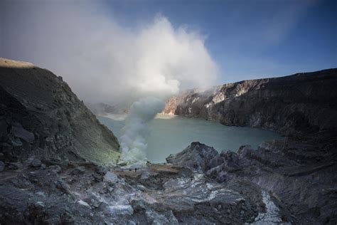 Sulfur Fumes From The Crater Of Kawah Ijen Volcano Indonesia 10448275