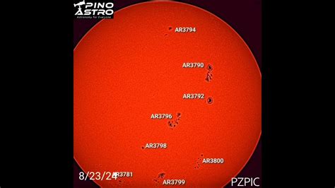 Daily Sunspots August 23 2024 82324 Sun Solar Sunspots