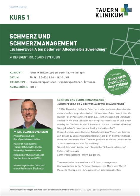 „schmerz Und Schmerzmanagement“ 16 Dezember 2022 Zell A Seea Dr