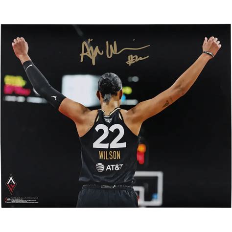 Aja Wilson Signed 8x10 Photo Las Vegas Aces Champions Wnba Autograph