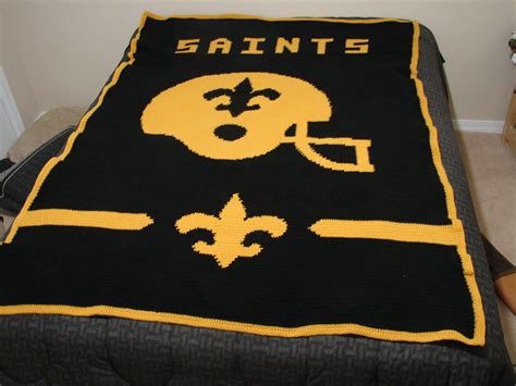 New Orleans Saints Crochet Blanket