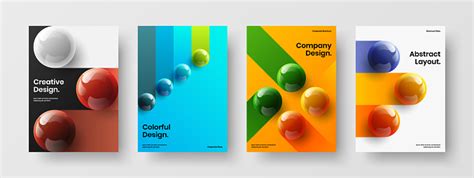 기하학적 플래카드 디자인 벡터 일러스트 레이션 컬렉션 간단한 3d 구 첫 페이지 레이아웃 세트 A4 용지에 대한 스톡 벡터 아트 및 기타 이미지 Istock