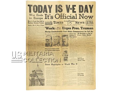 Journal Today Is V E Day 8 Mai 1945 US Militaria Collection