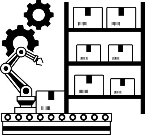 Concept De Systèmes De Stockage Et De Récupération Robotique Automatisé Vecteur De Contrôleurs