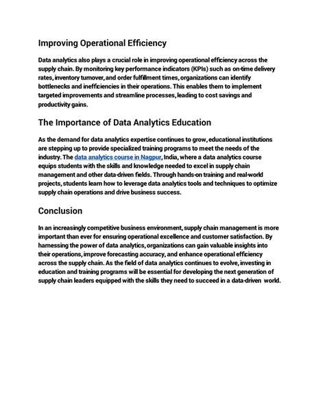 Ppt Maximizing Efficiency The Role Of Data Analytics In Supply Chain
