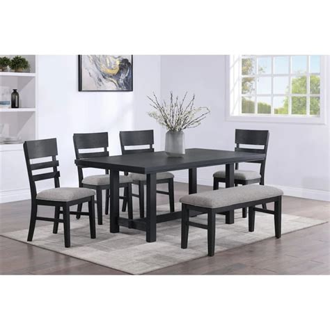 Guthrie 5 Piece Rectangular Dining Room Set In Black Finish By Crown