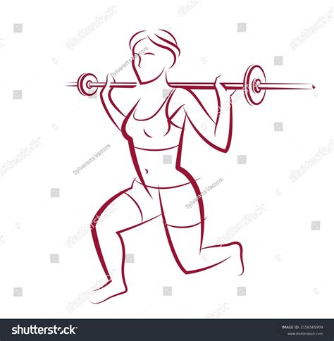 Push Barbell Gym Fitness Vector Illustration Stock Vector Royalty Free