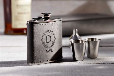 Personalized Flask Personalized Flask Set With Shot Glasses Wooden