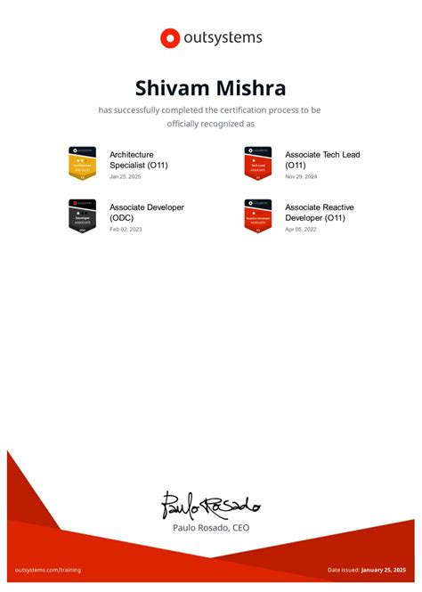 Outsystems Certification Architecturespecialist Leadership