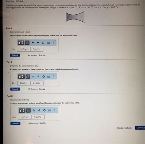 Solved In An Isentropic Nozzle The Specific Flow Energy And