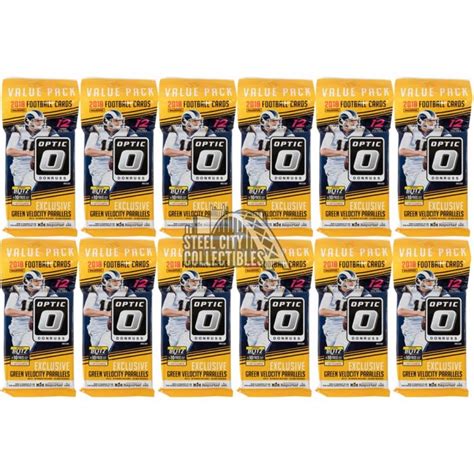 2018 Panini Donruss Optic Football Fat Pack 12 Pack Lot Steel City