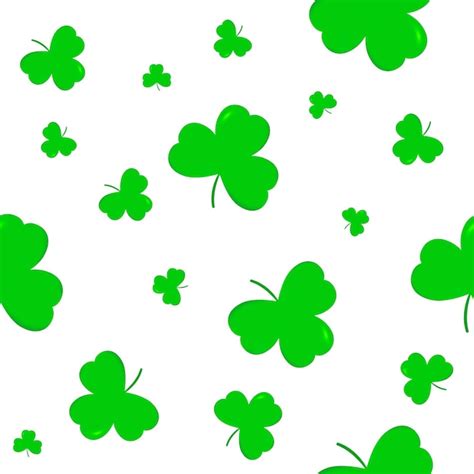 Premium Vector Green Clover Seamless Pattern