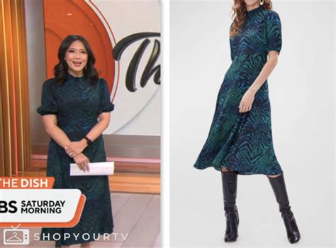 Cbs Mornings September 2022 Gayle Kings Navy Blue And White Colorblock Sheath Dress Shop Your Tv