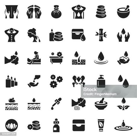 按摩圖示集向量圖形及更多按摩圖片 按摩 按摩油 物理治療 Istock