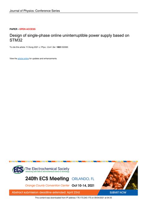 Pdf Design Of Single Phase Online Uninterruptible Power Supply Based On Stm32