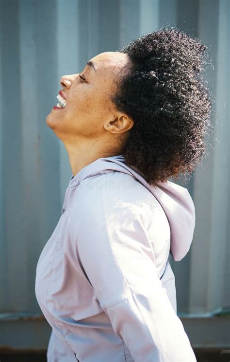 Breathe Fitness And Happy Black Woman In City For Exercise Training