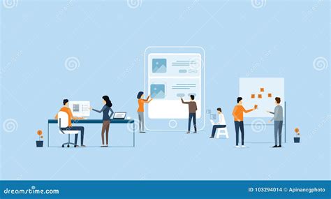 Mobile Application Development And Design Process Concept Stock Vector