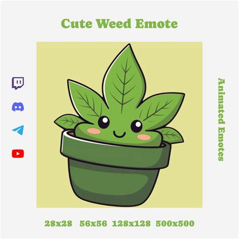 Cute Weed Emotes Etsy
