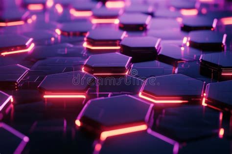 A High Tech 3d Abstract Background Displaying A Glowing Matrix Of