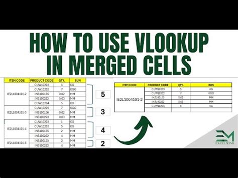 Excel Mind How To Use Vlookup In Merged Cells