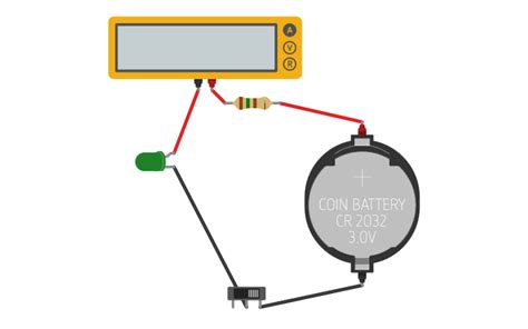 Circuit Design Перша проста схема батарейка світлодіод резистор