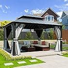 Amazon U MAX Wooden Gazebo X Ft For Outdoor BBQ Grill And Relaxation Sturdy Brown
