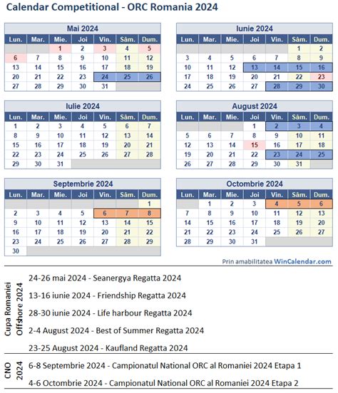 Calendarul Competitional ORC 2024
