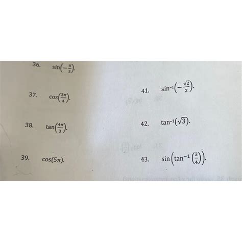 Solved Sin π3cos3π4sin 1 222tan4π3tan 132cos