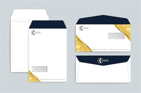 Premium Vector Gold Polygonal Envelope Template