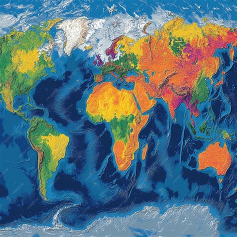 A Weather Map Showing Different Climate Zones Across Continents