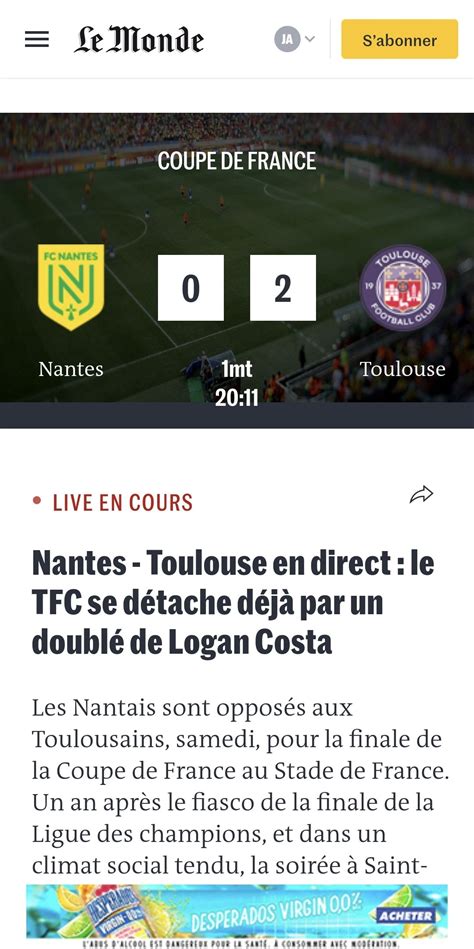 Nantes Toulouse En Direct Le Tfc Se Détache Déjà Par Un Doublé De