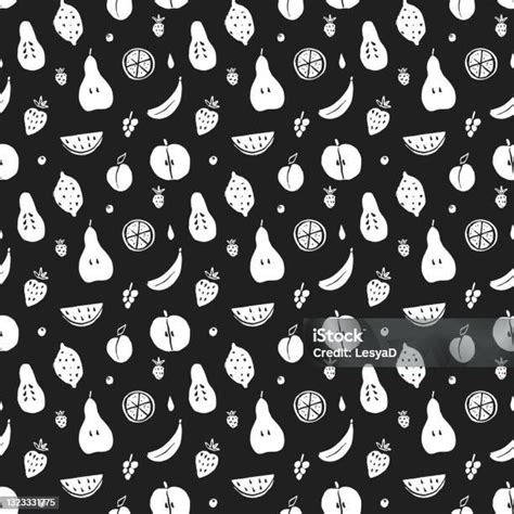 과일 원활한 패턴 육즙 과일 사과 배 딸기 오렌지 슬라이스 복숭아 매실 바나나 수박 파파야 포도 레몬과 딸기 배경 벡터 일러스트레이션 0명에 대한 스톡 벡터 아트 및 기타