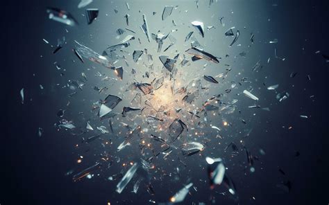 Ai Generated Broken Glass Shattered Glass Pieces Black Background