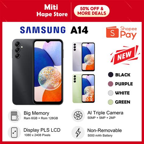 Jual SAMSUNG GALAXY A14 RAM 6 128GB Smartphone 4G LET 6 6 Inch Dual SIM 50MP 13MP Handphone